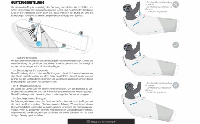 Gleitschirm Liegegurtzeug richtig einstellen - Paragliding Academy GmbH ...